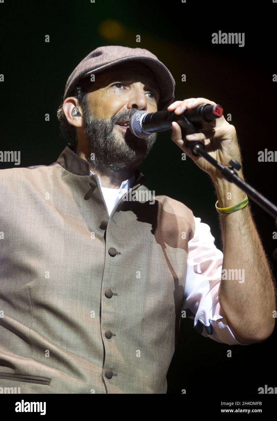 Dominican singer-songwriter Juan Luis Guerra performing live during his ...
