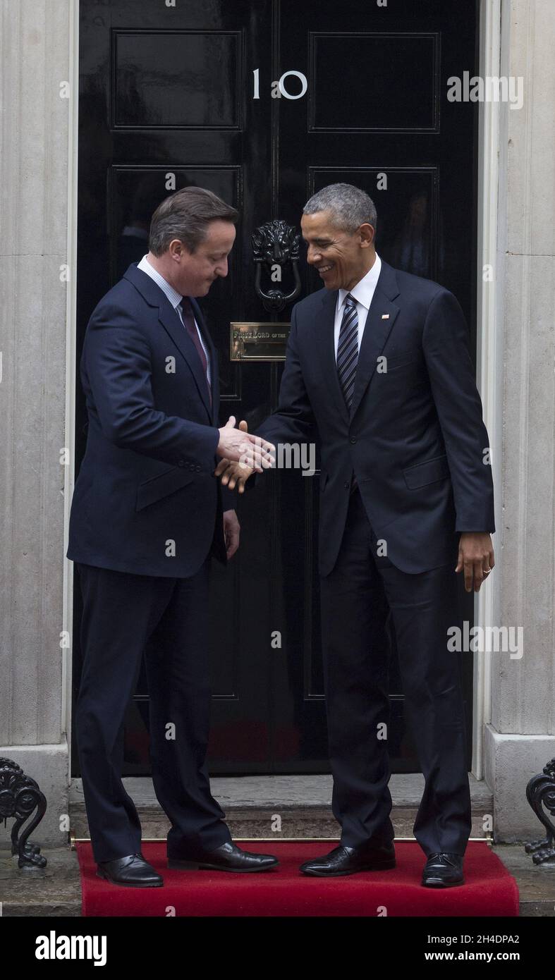 US president Barack Obama arrives at 10 Downing Street, to meet British ...