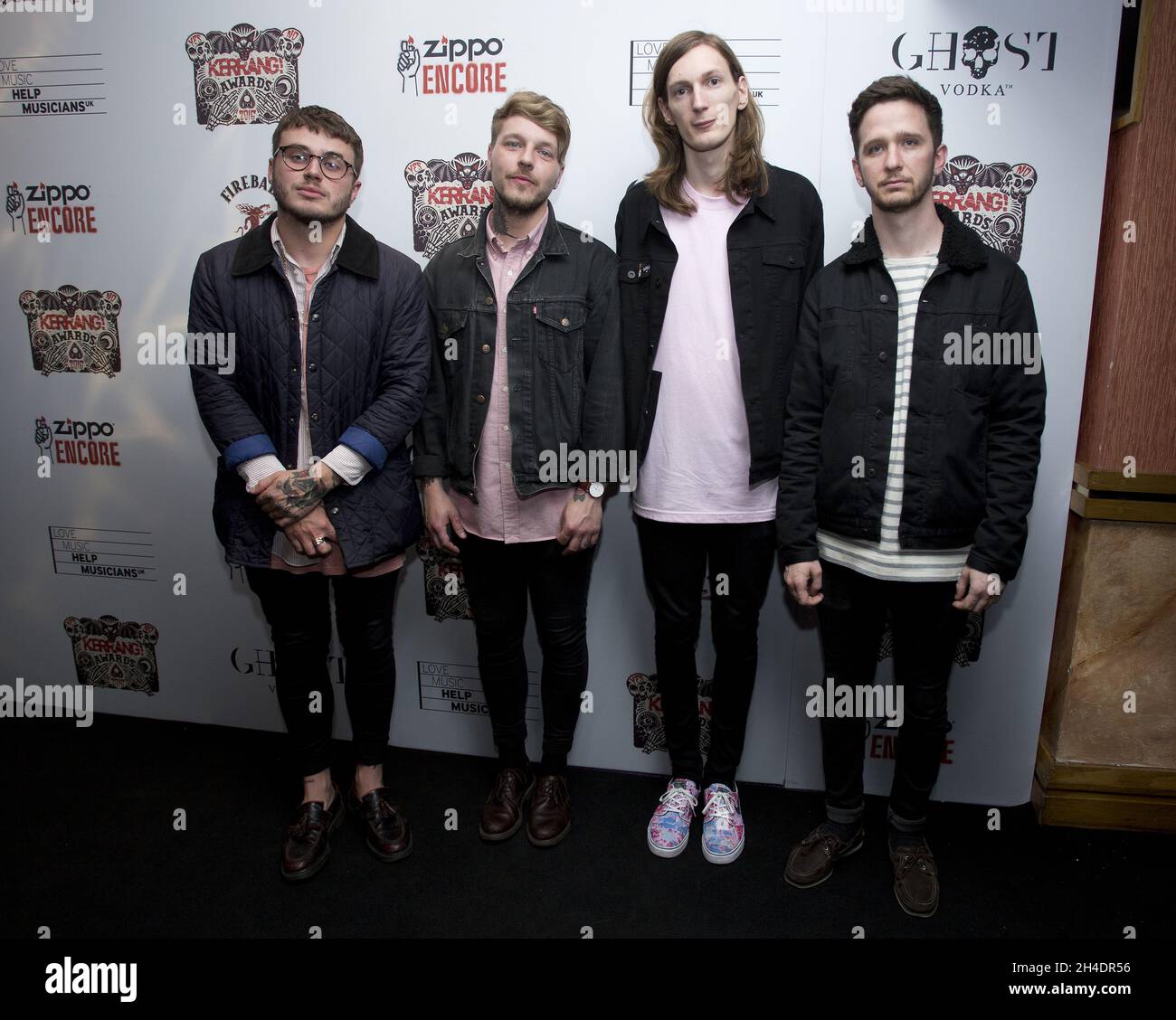 The arriving on the red carpet at the kerrang hi-res stock photography ...