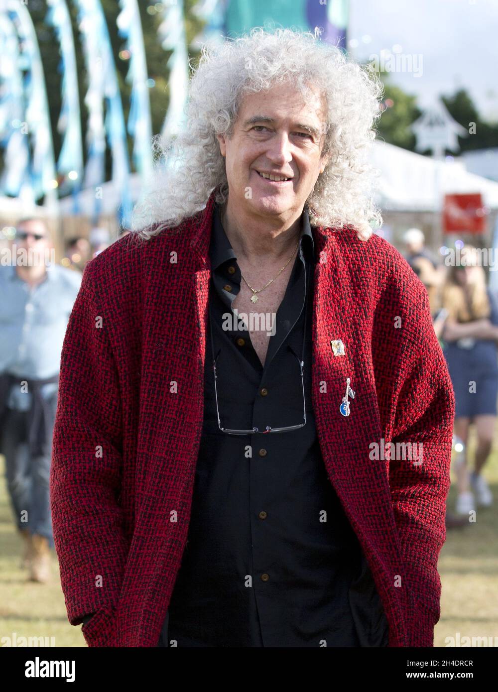 Lead guitarist of the rock band Queen, Brian May, attends the Isle of ...