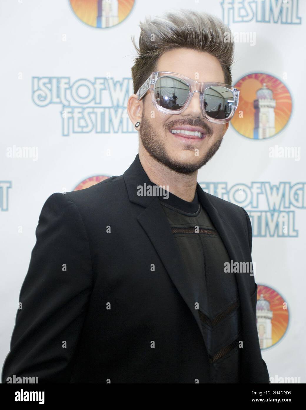 American singer Adam Lambert at backstage in the Isle of Wight Festival ...