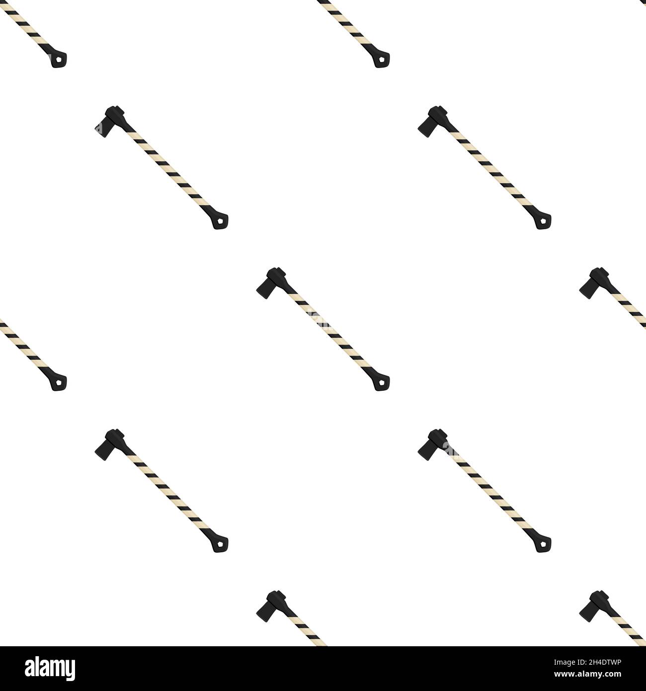 Illustration on theme pattern steel axes with wooden handle, metal ax ...