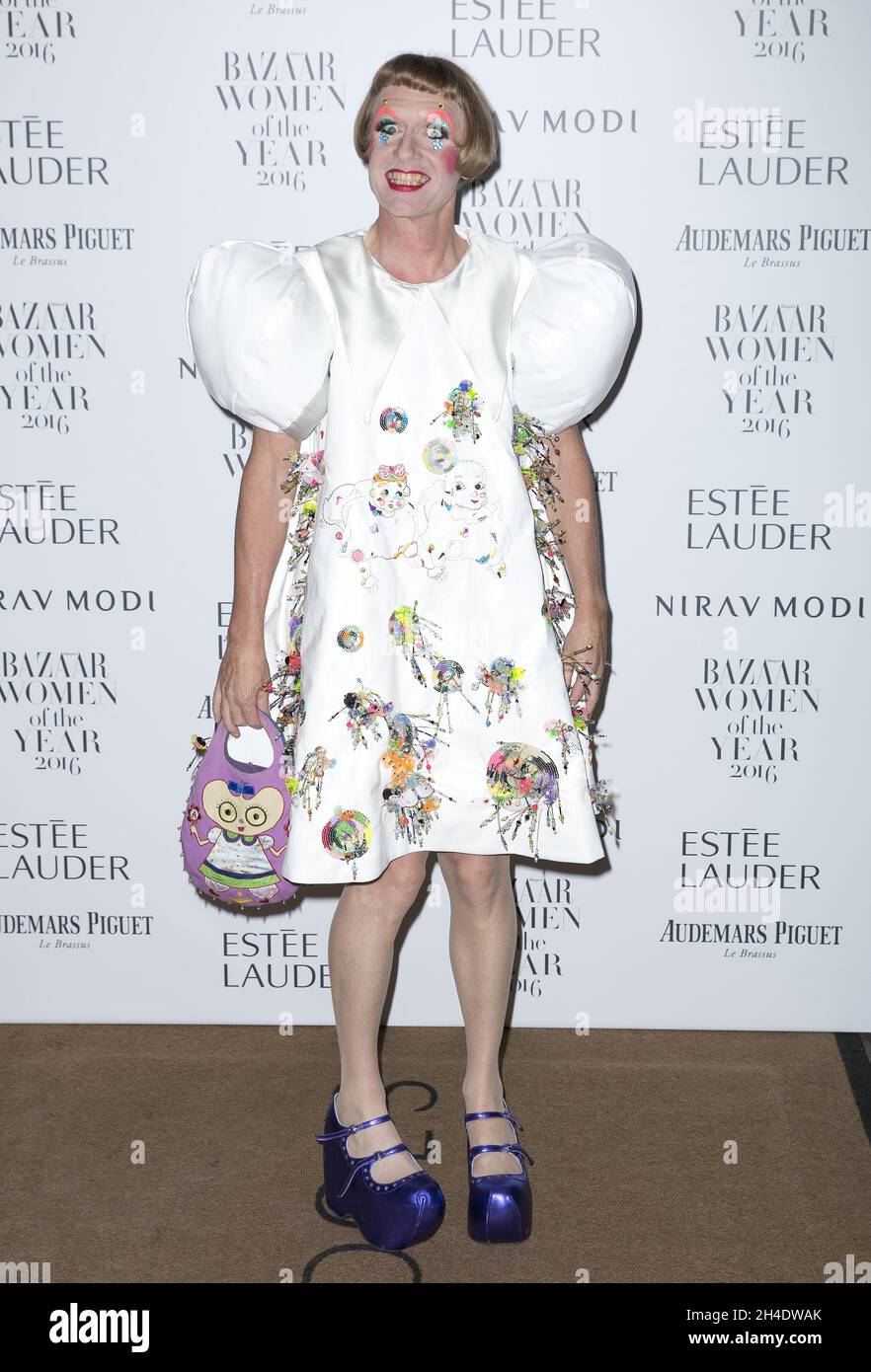 Grayson Perry attending the Harper's Bazaar Woman of the Year awards at ...