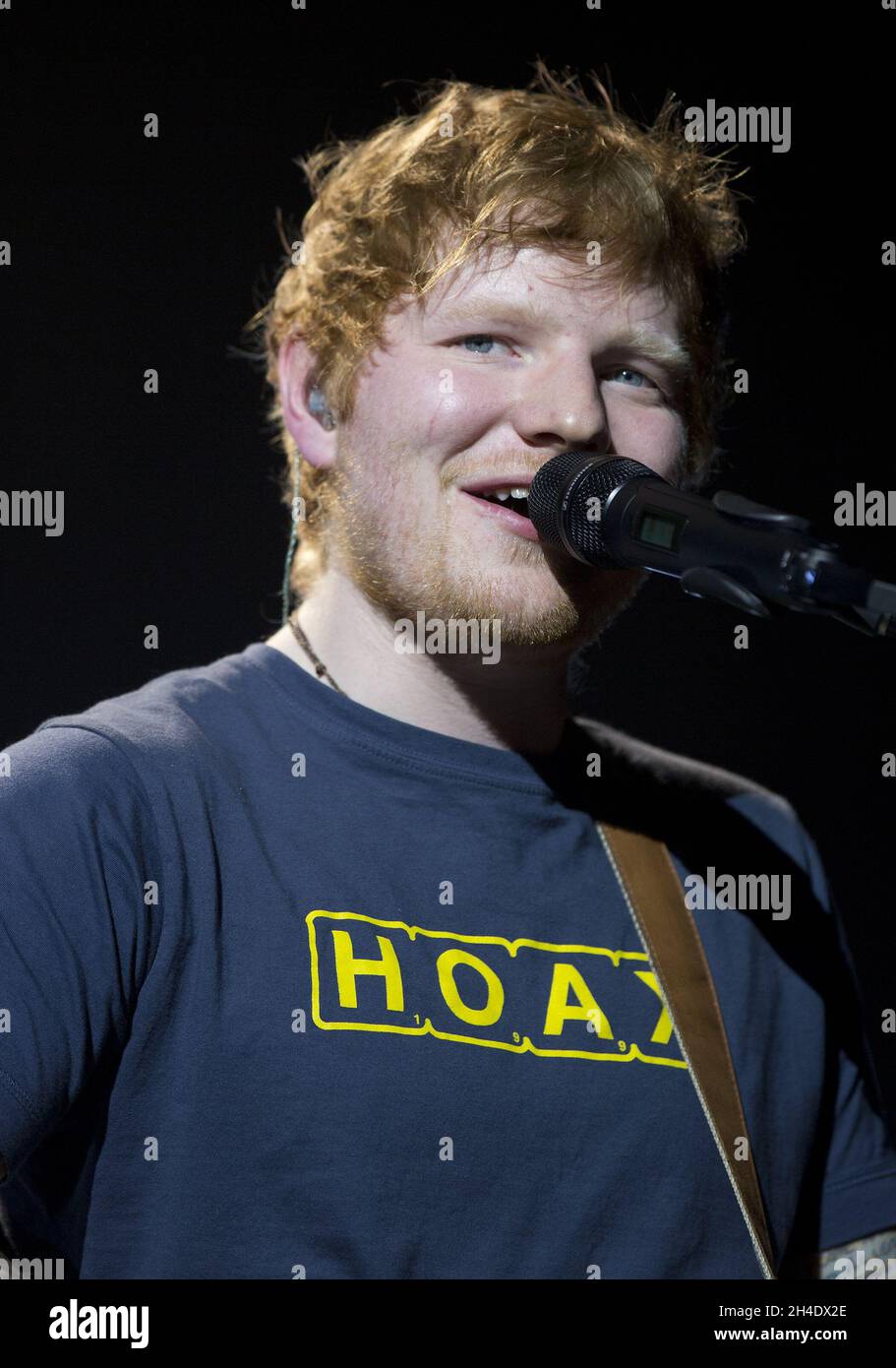 British singer Ed Sheeran performs for Teenage Cancer Trust at the ...