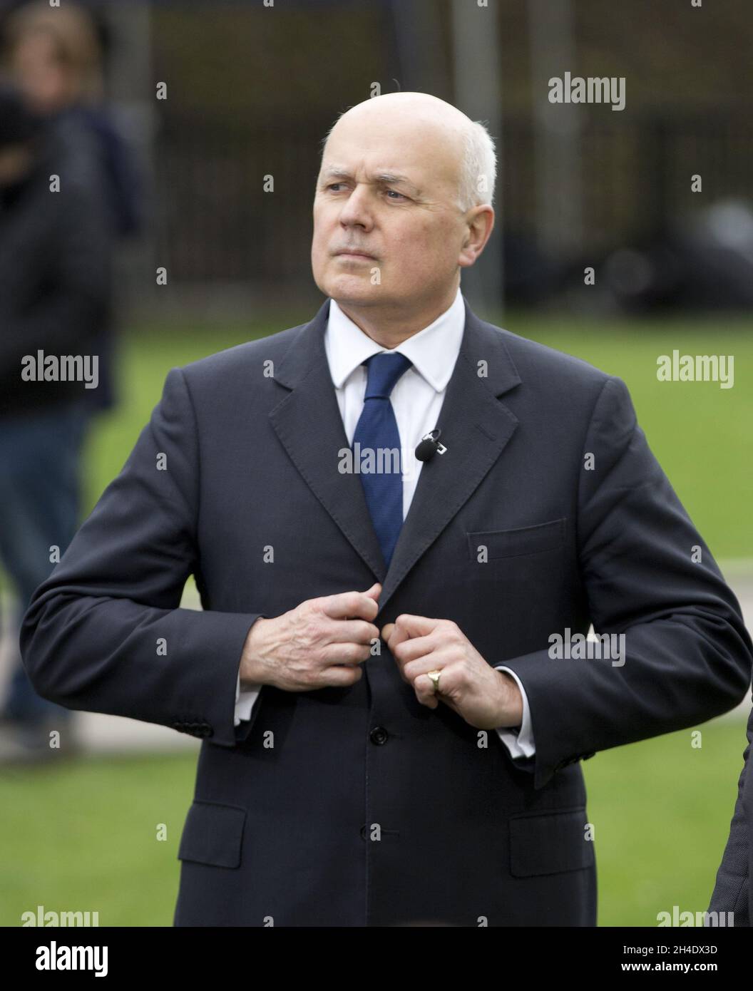 British politician Ian Duncan Smith talks to the media at College Green ...