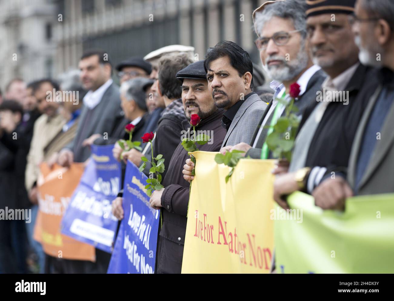 People pay their respect at the Westminster bridge, London Stock Photo ...