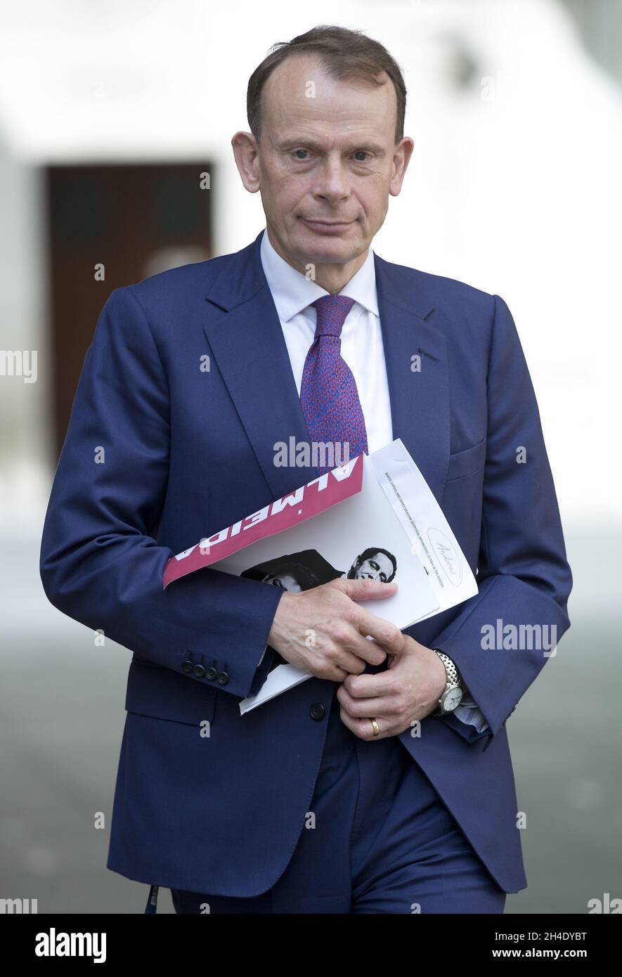 Broadcaster Andrew Marr leaves BBC Broadcasting House in London after ...