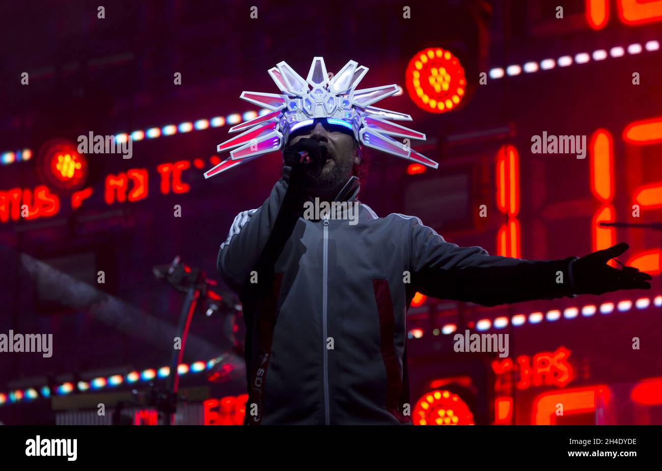 Jamiroquai plays on the Main Stage at Boardmasters Festival 2017 at ...