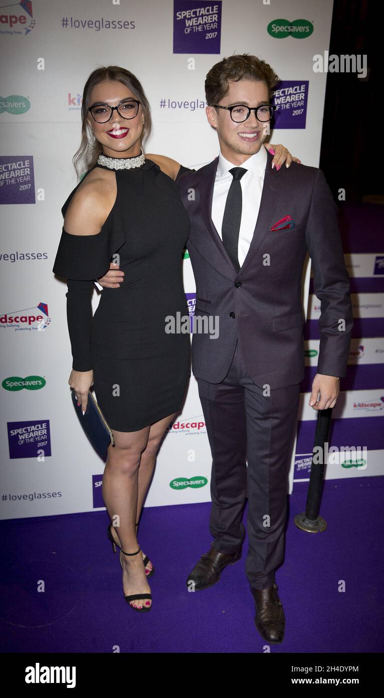 Chloe Hewitt and AJ Pritchard attending the Specsavers' Spectacle ...