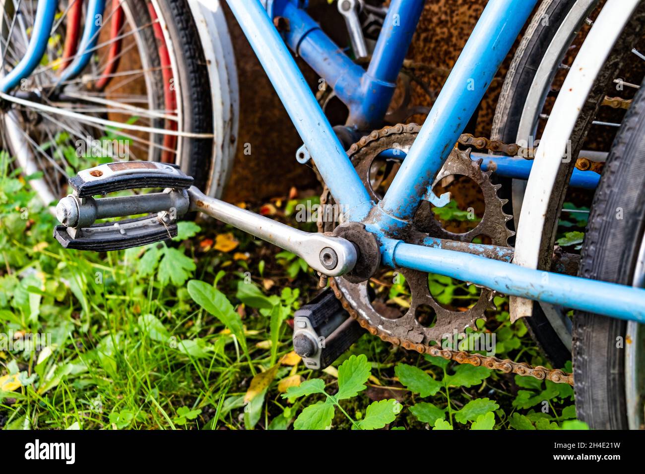 Old and Rusty Bicycle Details outdoor Stock Photo - Alamy