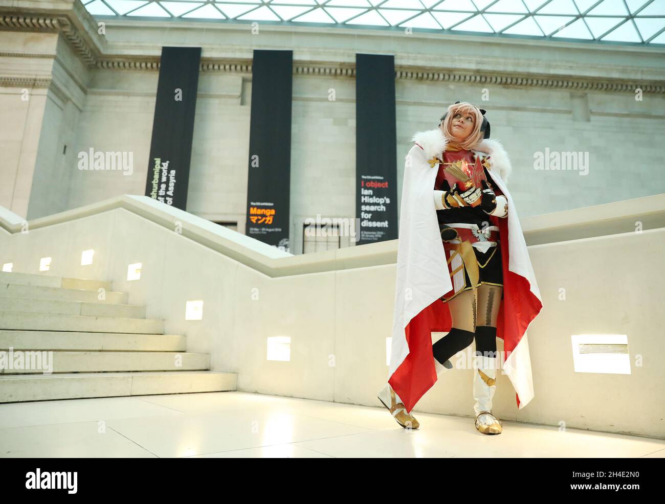 Cosplayer Tabatha Barton, dressed as Astolfo, strikes a pose during the ...