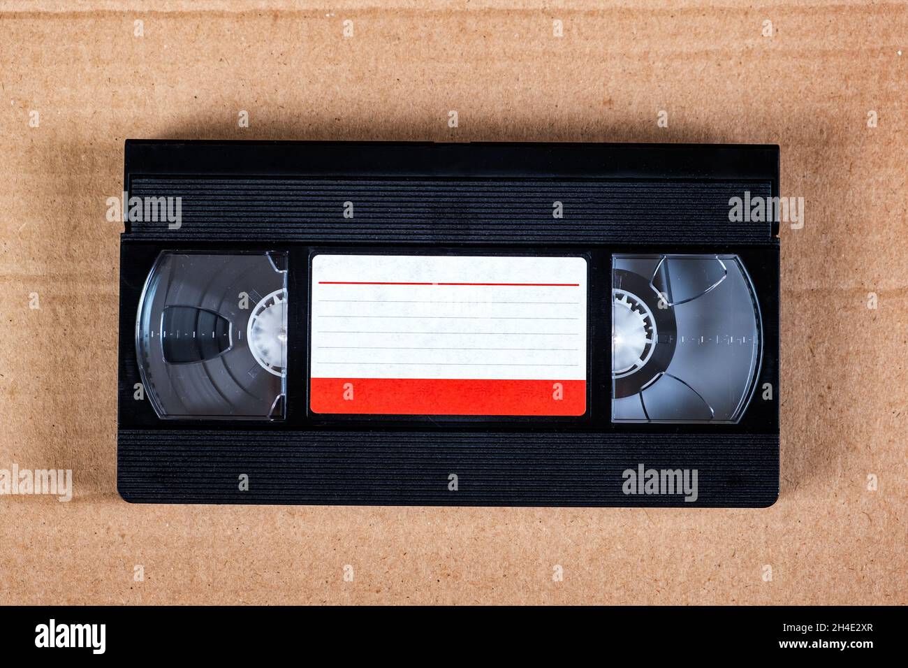 Retro Video Tape Cassette on the Cardboard Background closeup Stock ...