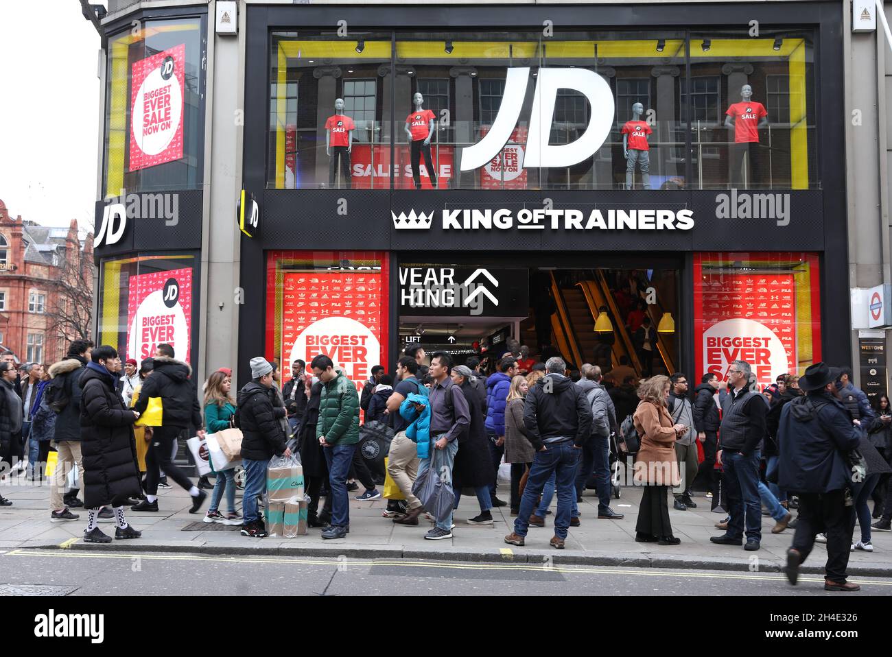 A branch of JD Sports of Fraser on Oxford Street, central London ...