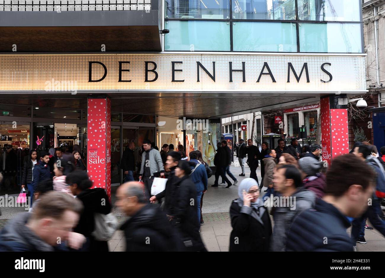 A branch of Debenhams on Oxford Street, central London. Picture dated ...