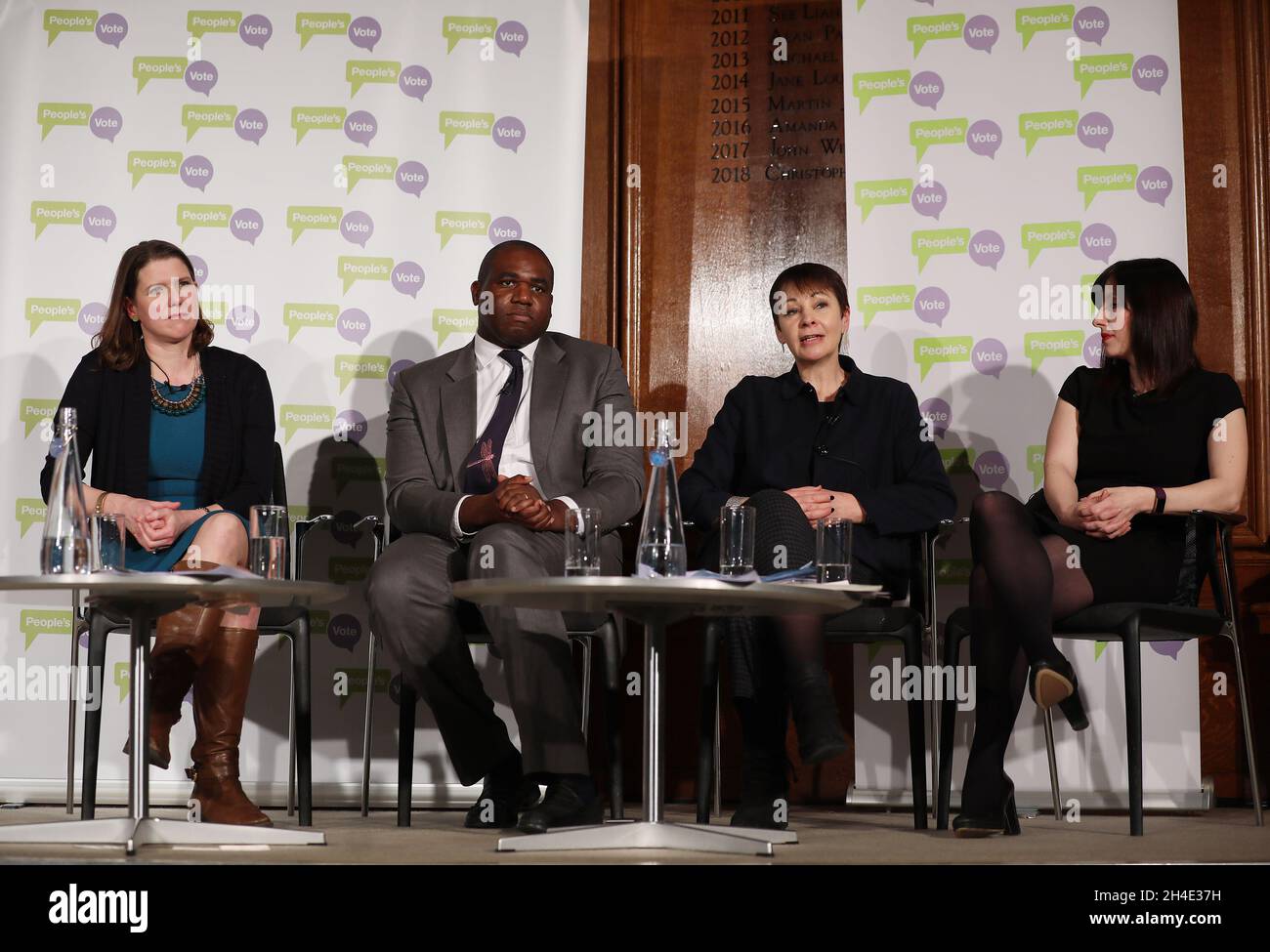 (left to right) Jo Swinson, David Lammy, Caroline Lucas, and Bridget ...