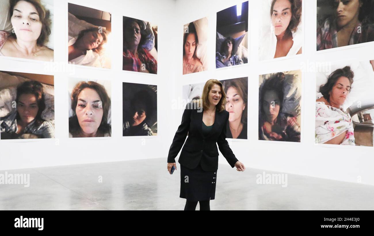 Tracey Emin pictured at 'Insomnia Room Installation' (2018, giclee ...