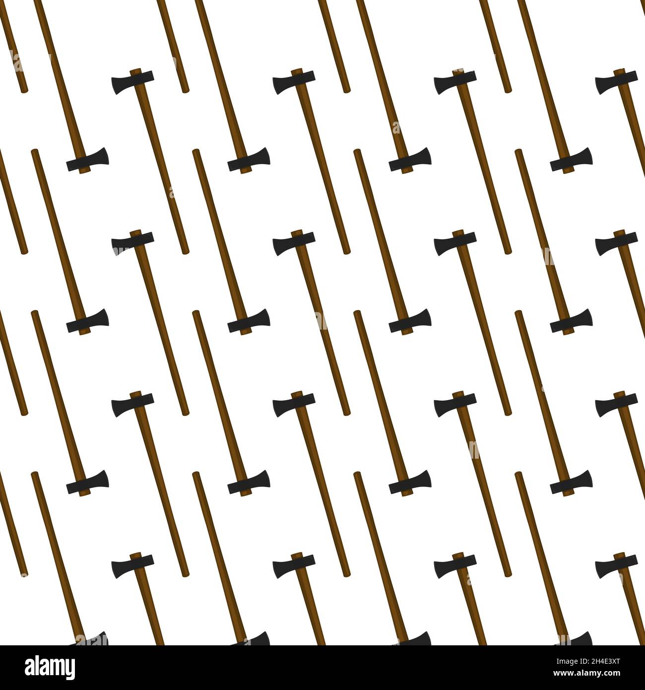 Illustration on theme pattern steel axes with wooden handle, metal ax ...