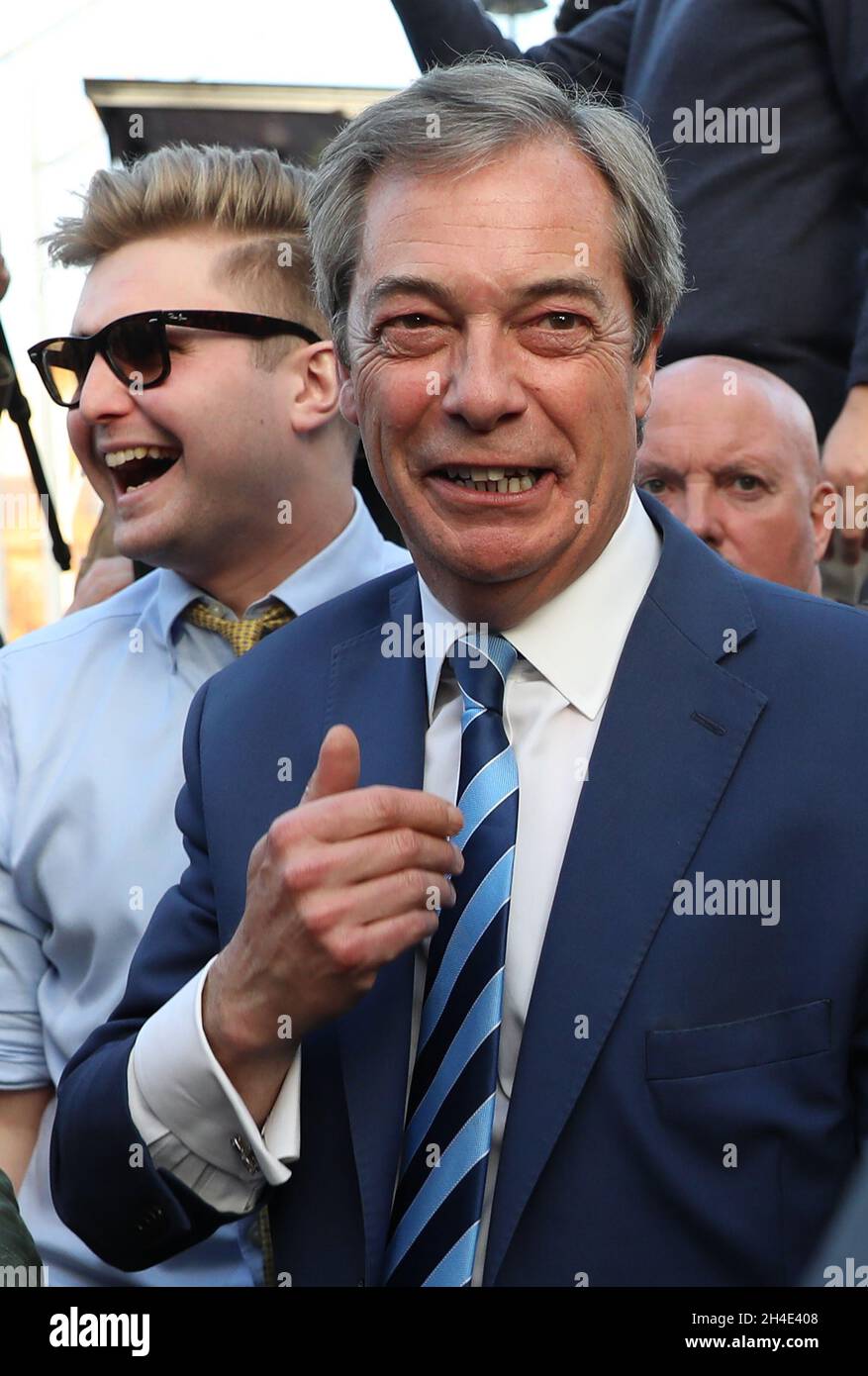 Former ukip leader nigel farage on stage march hi-res stock photography ...