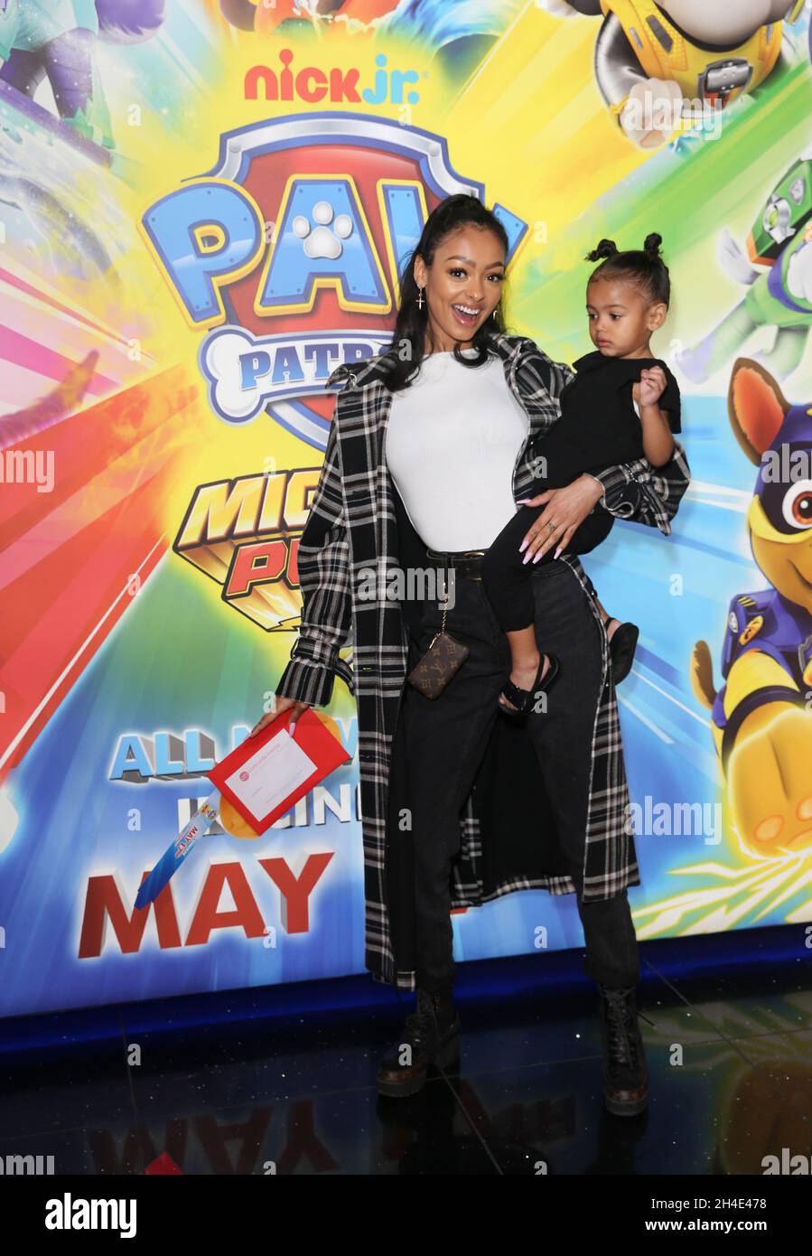 Jayde Pierce and daughter attending the Gala screening of Paw Patrol ...