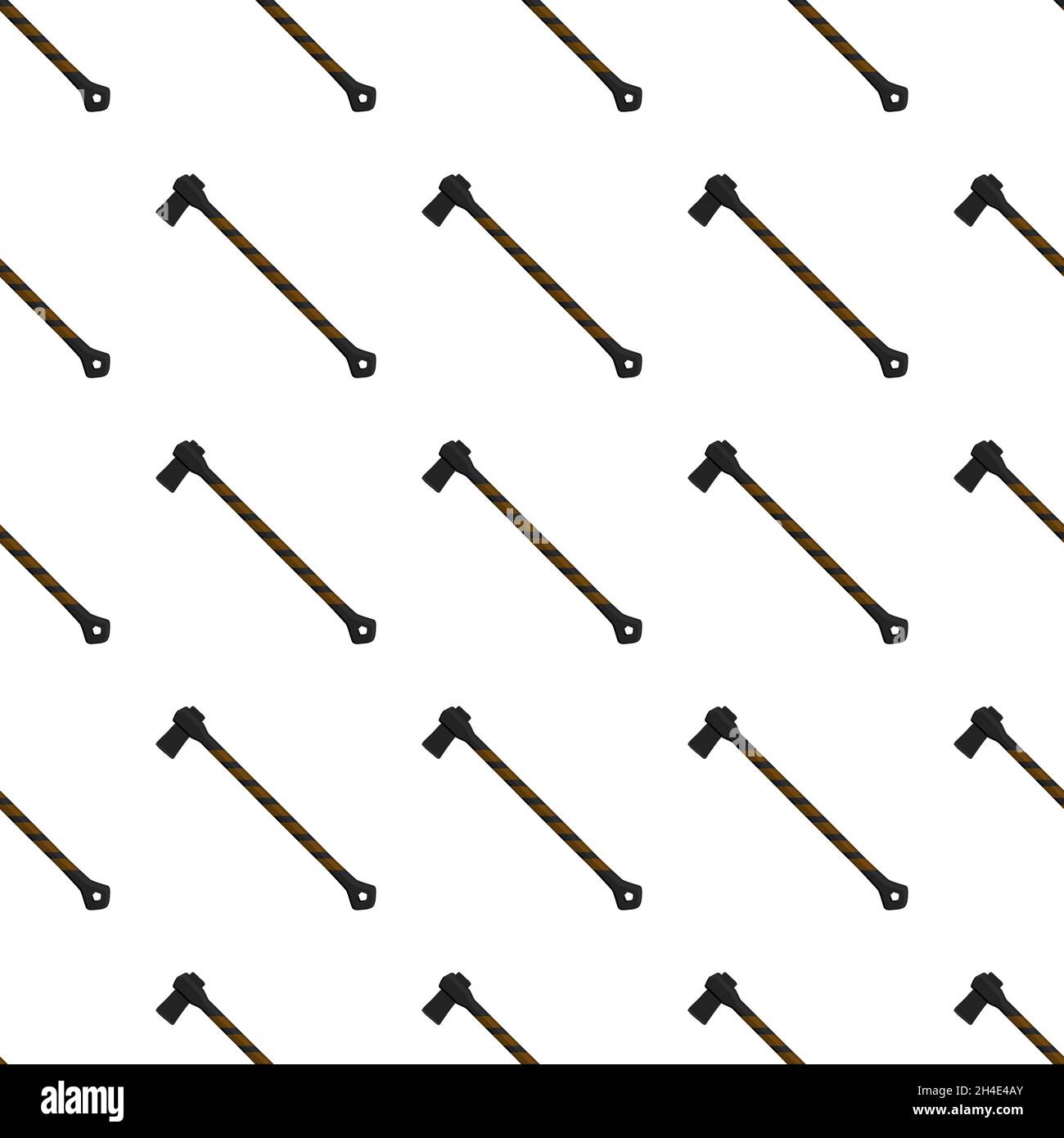 Illustration on theme pattern steel axes with wooden handle, metal ax ...