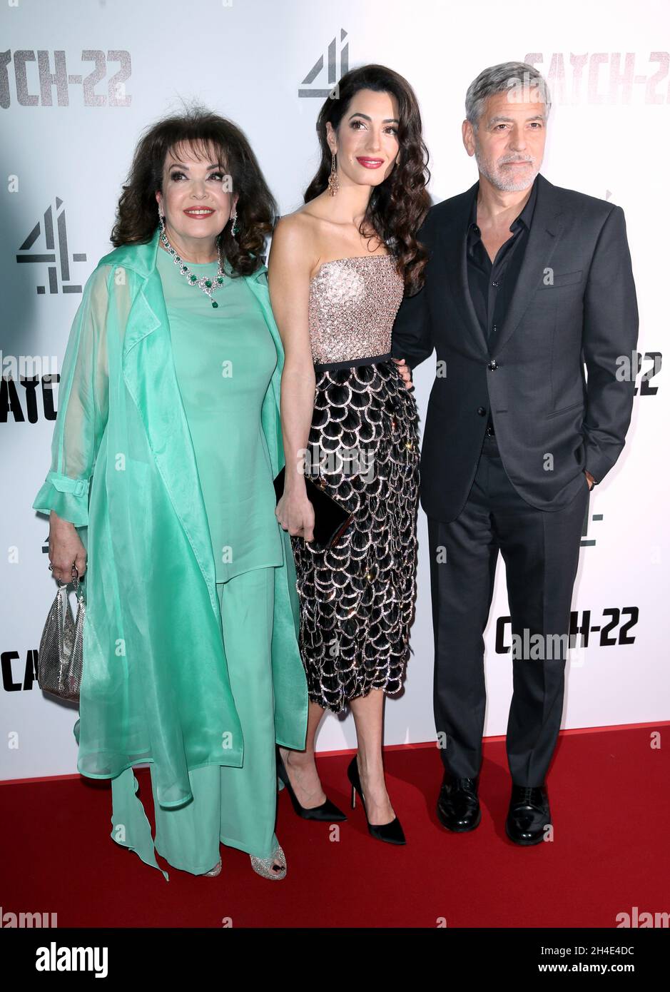 Baria Alamuddin, Amal Clooney and George Clooney attending the UK ...