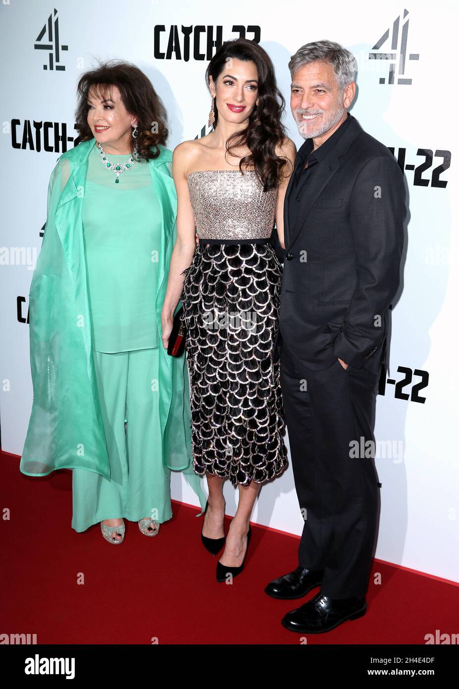 Baria Alamuddin, Amal Clooney and George Clooney attending the UK ...