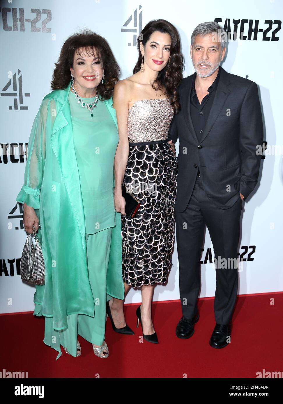 Baria Alamuddin, Amal Clooney and George Clooney attending the UK ...