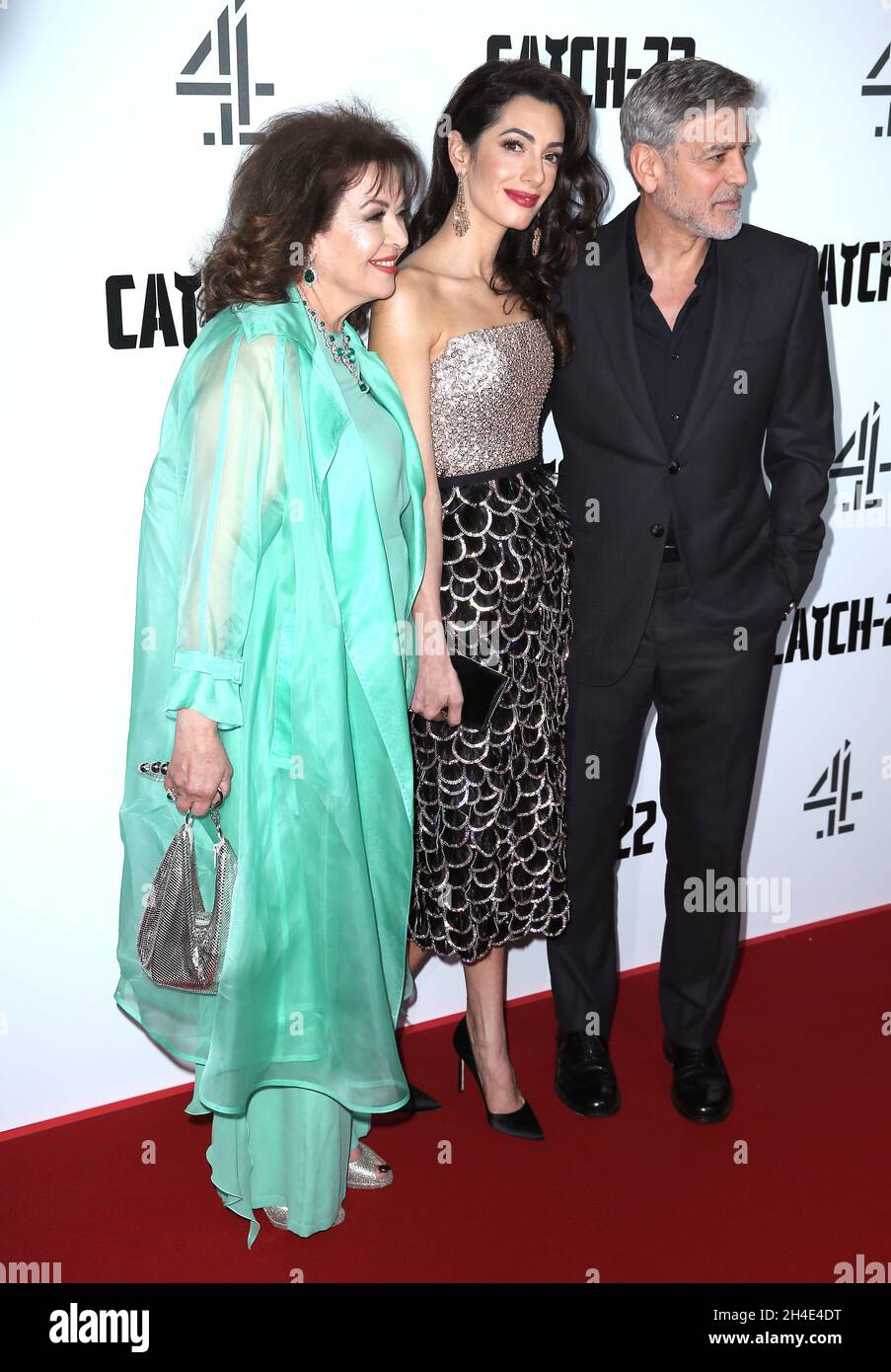 Baria Alamuddin, Amal Clooney and George Clooney attending the UK ...