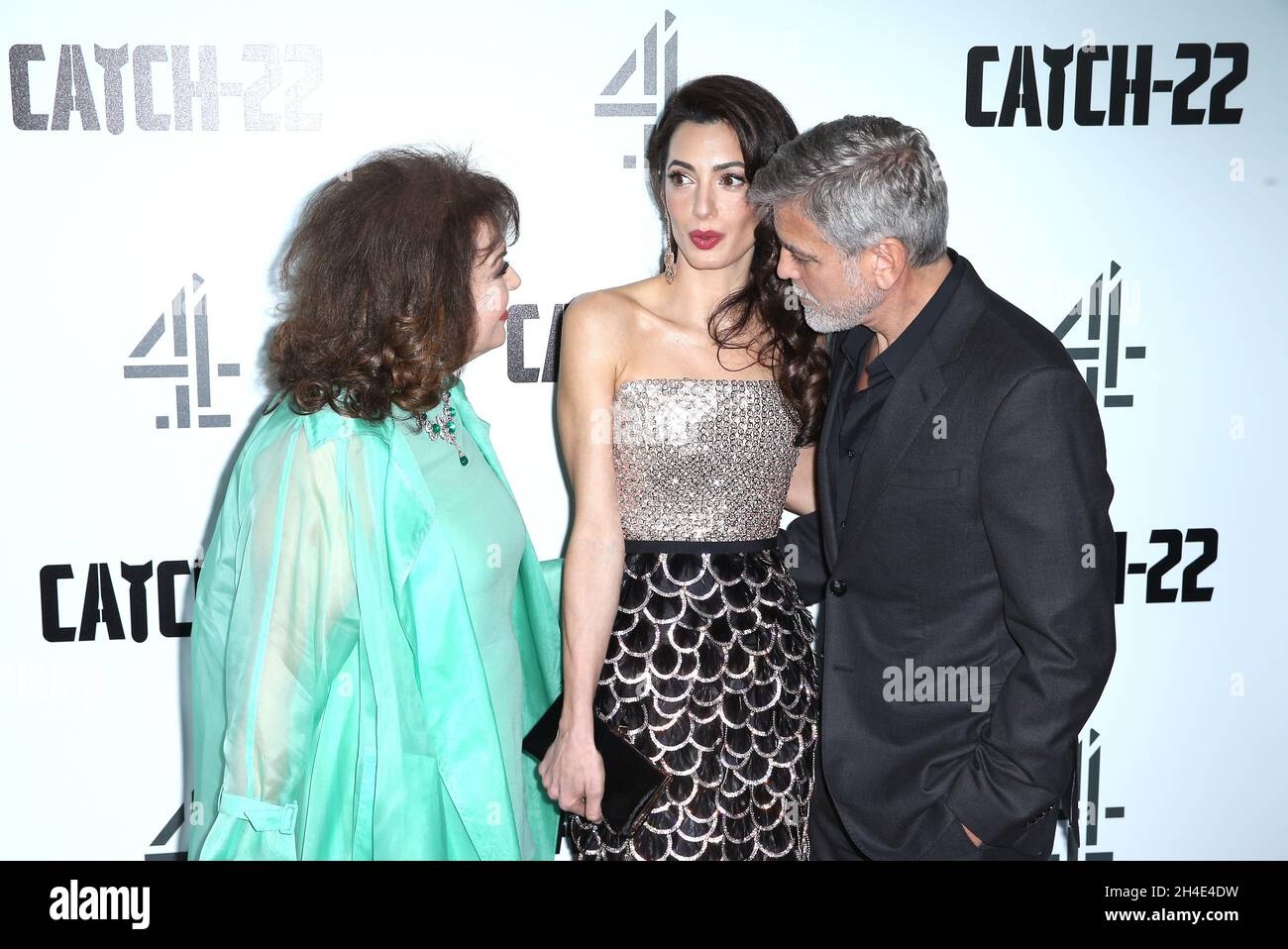 Baria Alamuddin, Amal Clooney and George Clooney attending the UK ...
