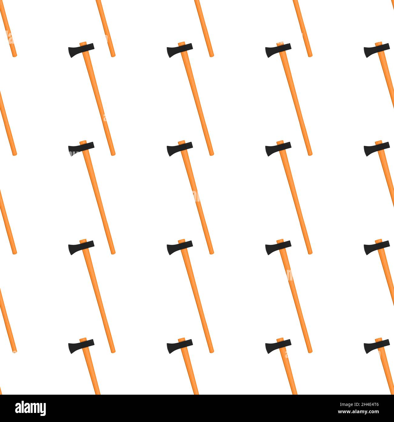 Illustration on theme pattern steel axes with wooden handle, metal ax ...