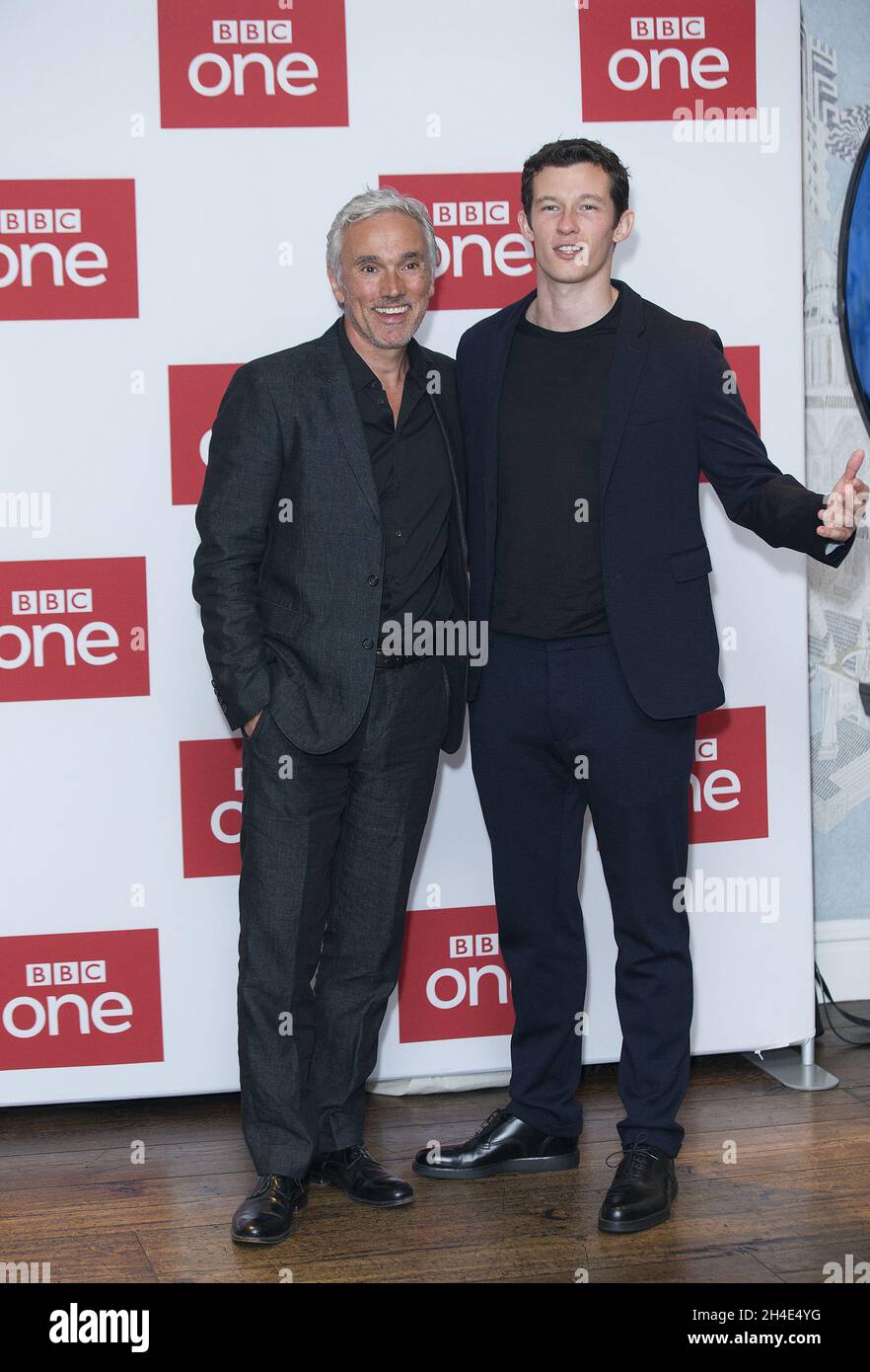 Ben Miles (left) and Callum Turner attending the press launch for BBC ...