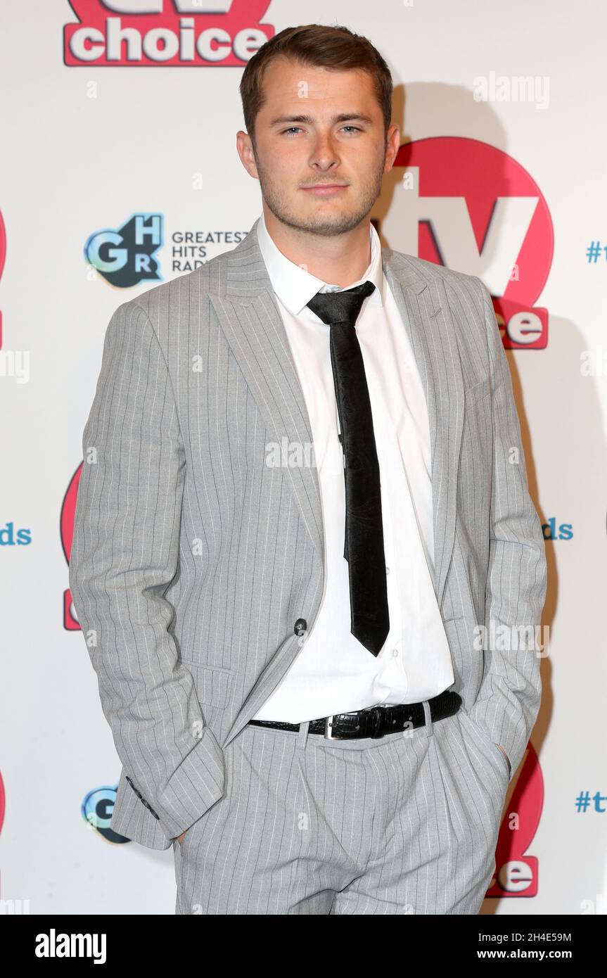 Max Bowden attending the TV Choice Awards held at the Hilton Hotel ...