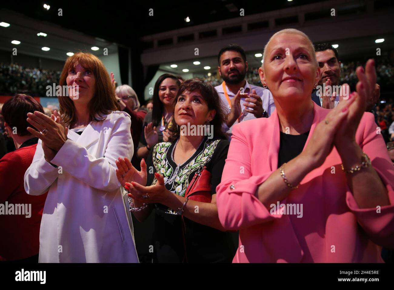 (second from left) Laura Alvarez, Jeremy Corbyn's wife, and the party's ...