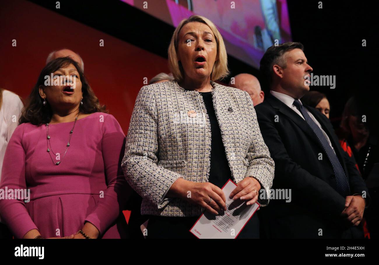 (left to right) Shadow cabinet ministers Valerie Vaz, Barbara Keeley ...
