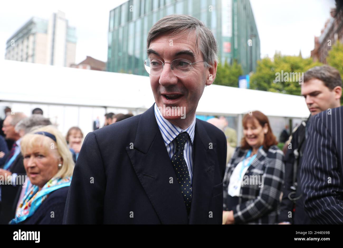 Leader of the House of Commons Jacob Rees-Mogg and wife Helena during a ...