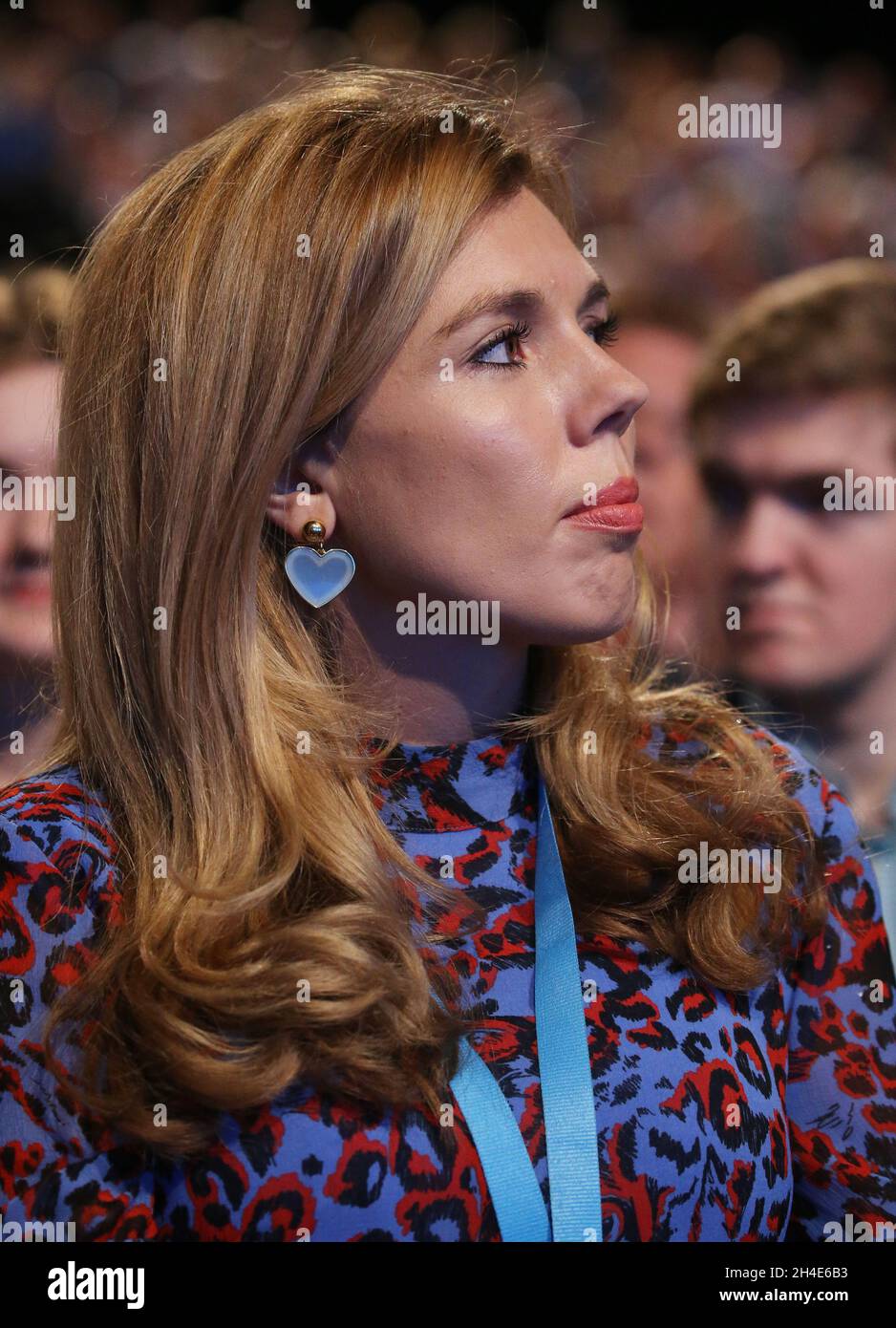 Boris Johnson's girlfriend Carrie Symonds during his speech on the ...