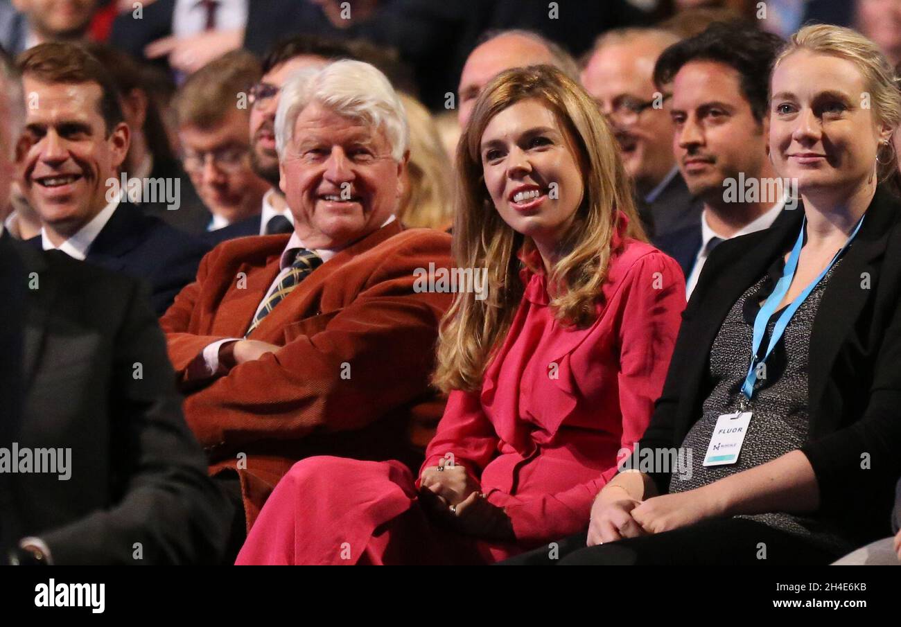 (second from left) Boris Johnson's father Stanley Johnson and Carrie ...