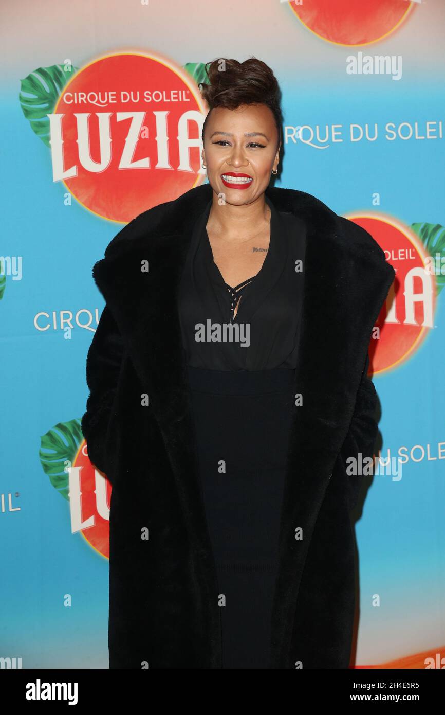 Emeli Sande attending the Cirque du Soleil's red carpet premiere of ...
