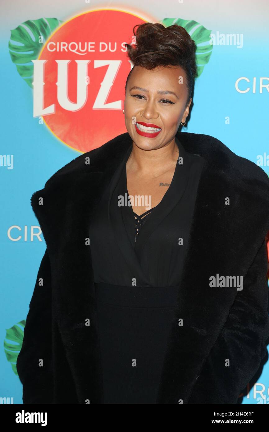 Emeli Sande attending the Cirque du Soleil's red carpet premiere of ...
