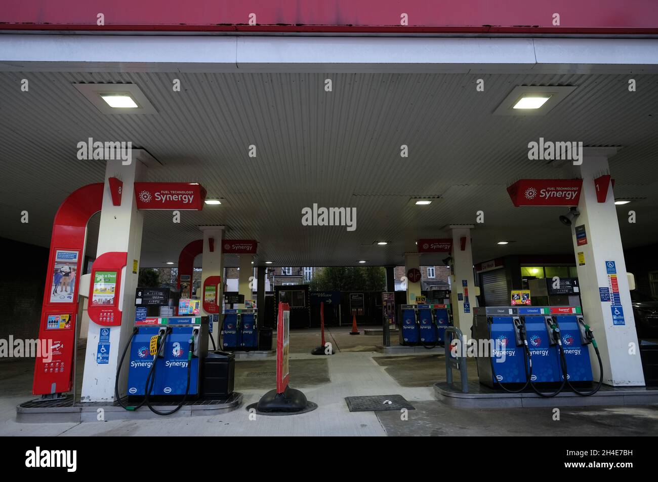 A general view of a ESSO fueling station in north London, as ...