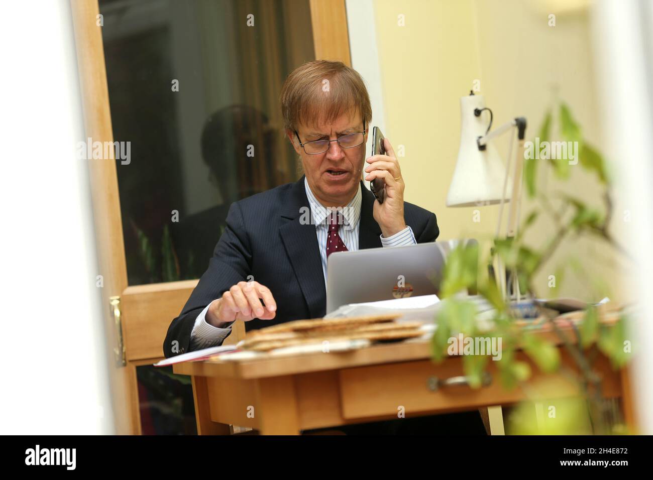 Labour MP for East Ham, Stephen Timms, takes part in a virtual meeting ...