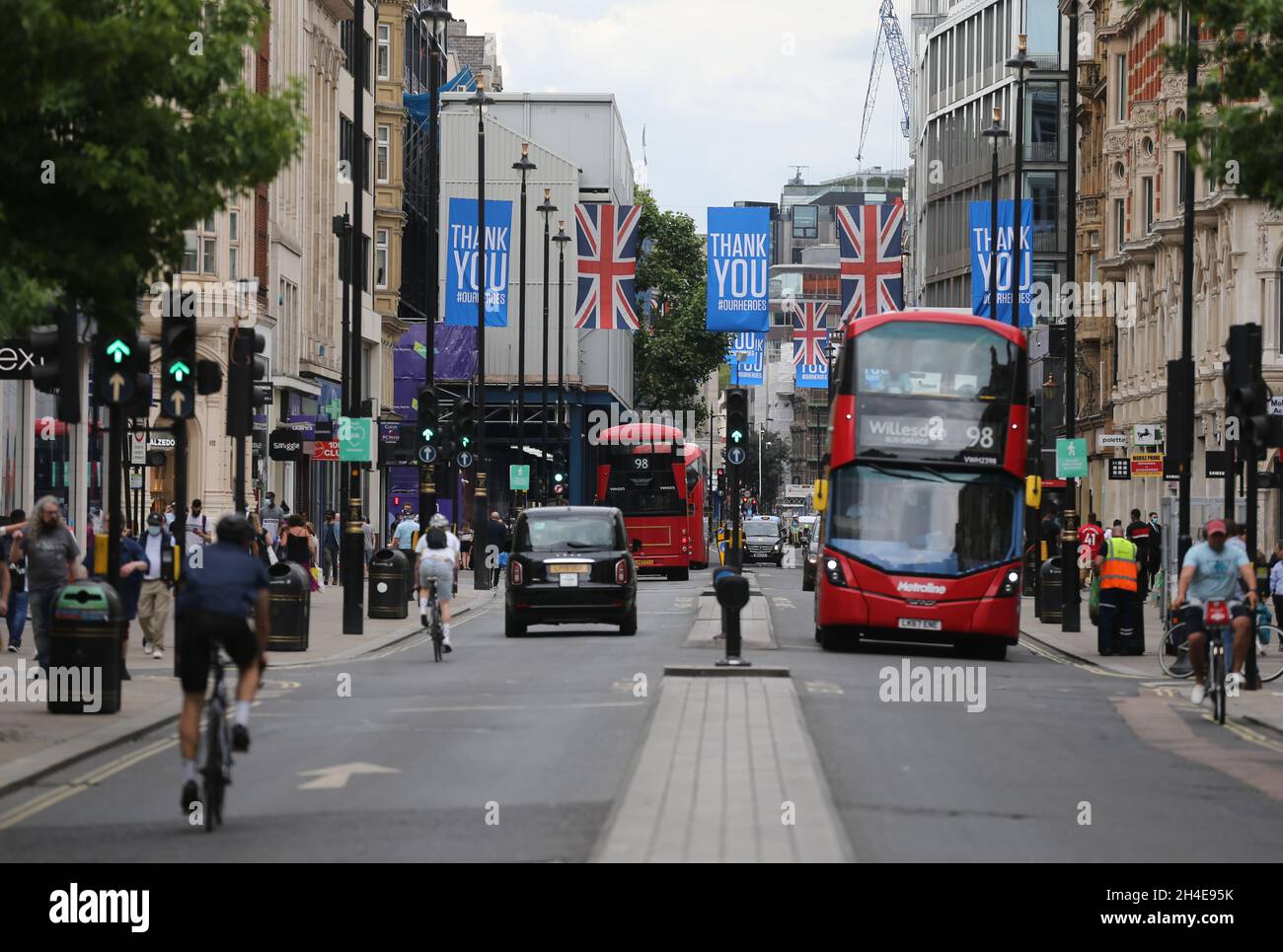 Oxford street london is open flags hi-res stock photography and images ...