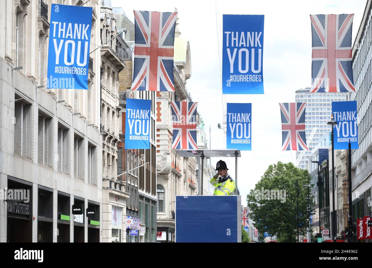 Oxford street london is open flags hi-res stock photography and images ...