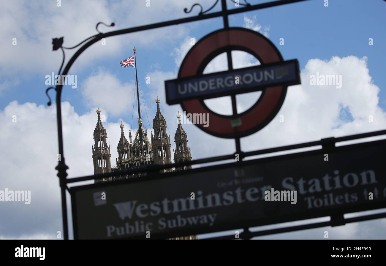Top of victoria tower with union jack hi-res stock photography and ...