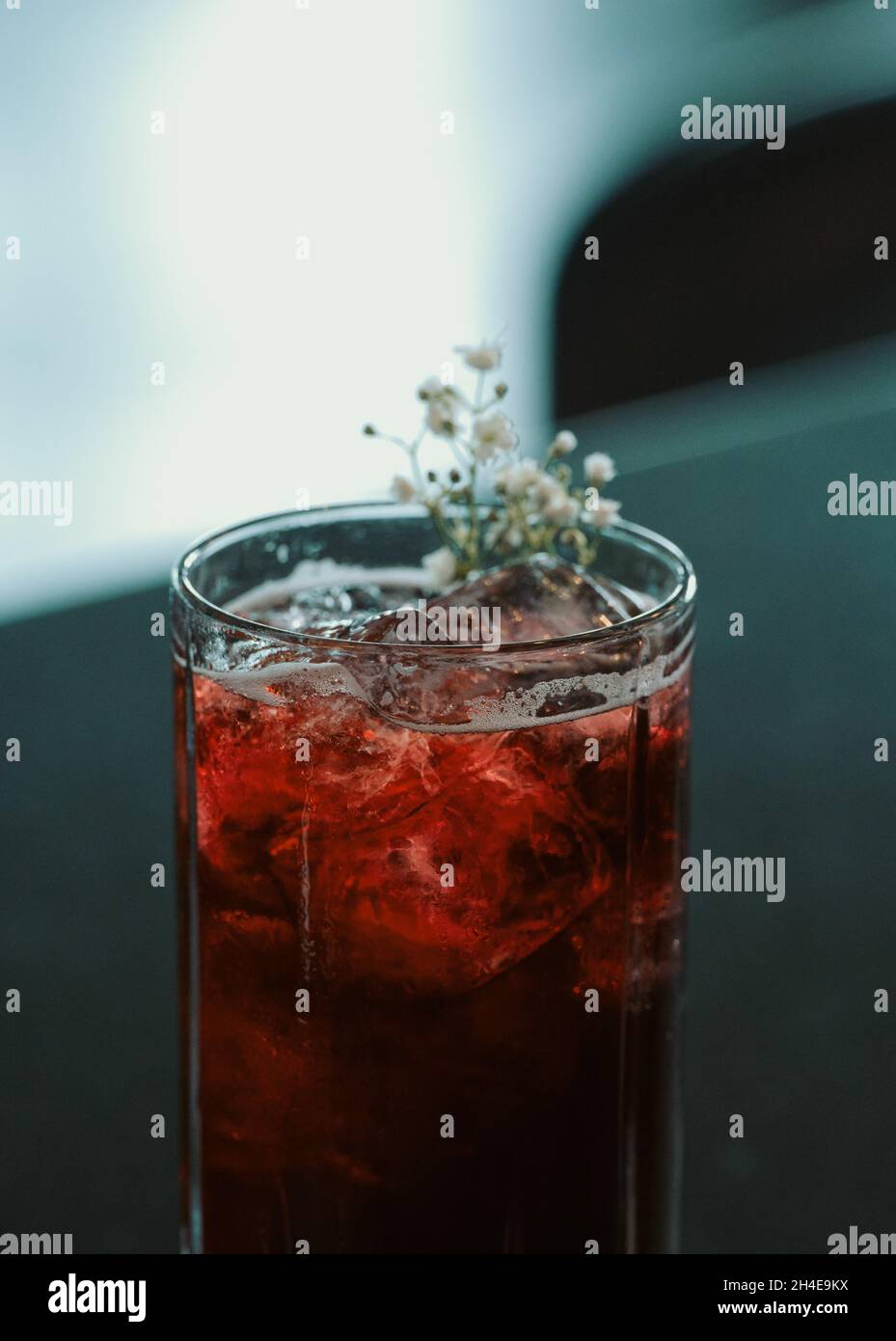 Selective of an alcoholic drink on a table of a pub Stock Photo - Alamy