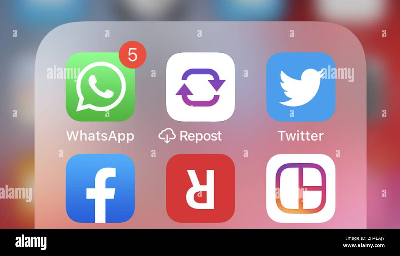 Stock photo of WhatsApp, Twitter, Facebook, and Rebel, social media app ...