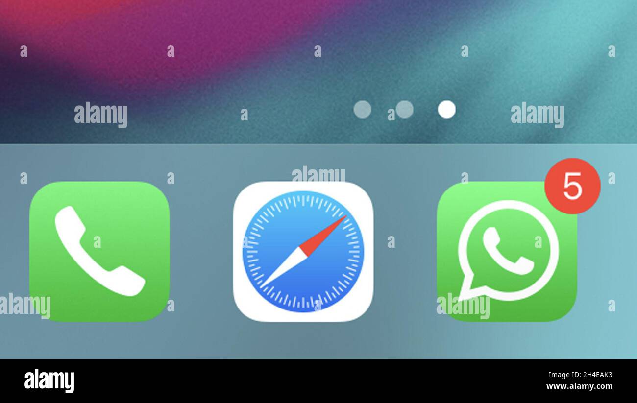 Stock photo of WhatsApp social media app icon on a smart phone, as ...