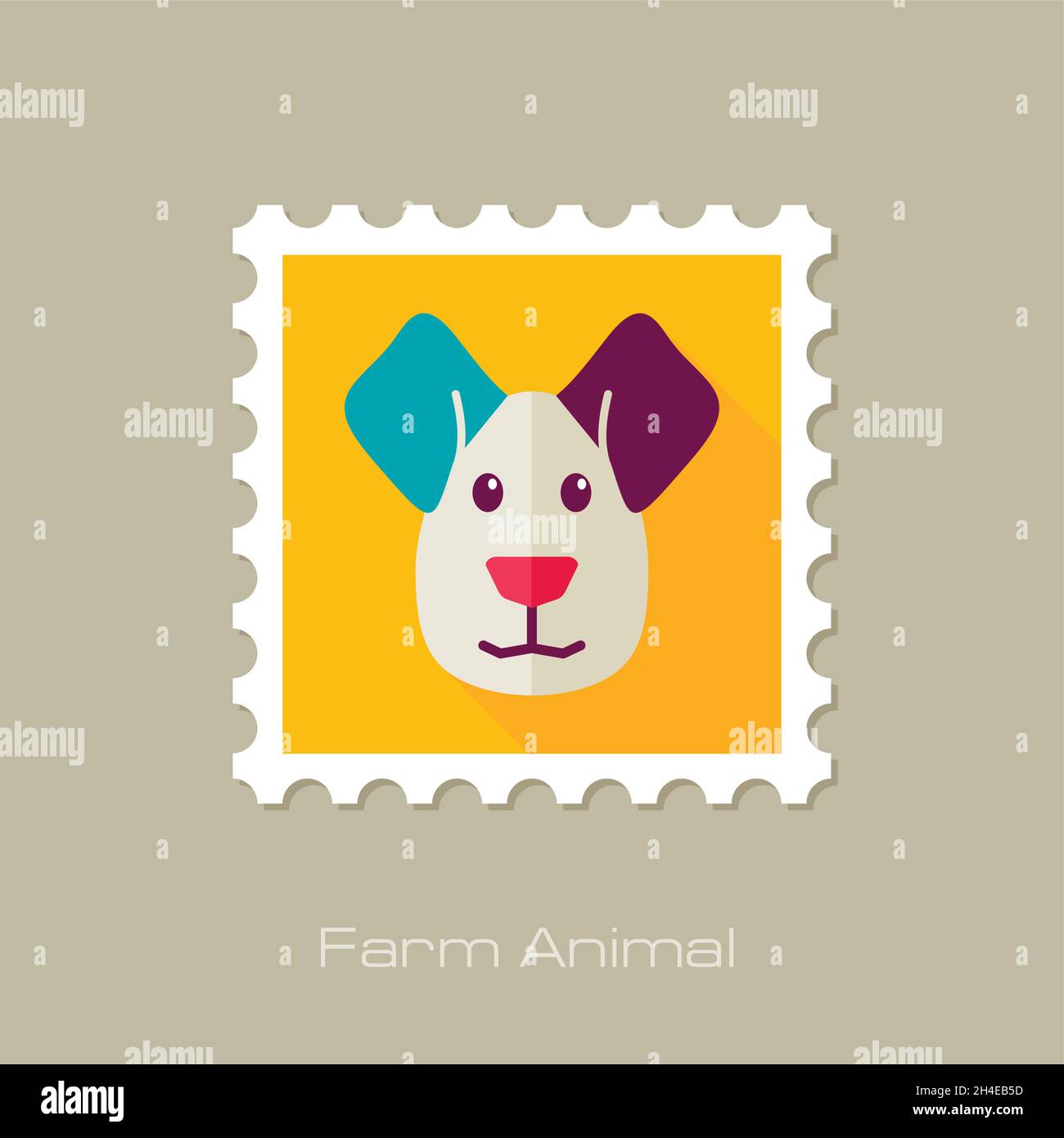 Dog postage stamp Stock Vector Images - Alamy