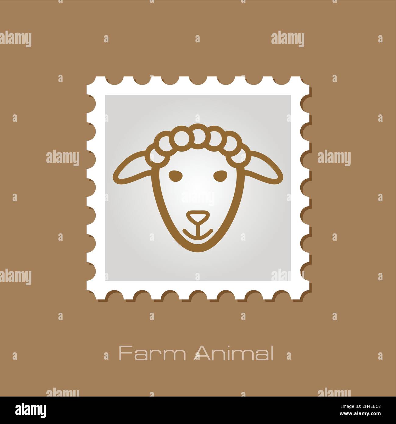 Sheep stamp. Animal head vector illustration, eps 10 Stock Vector Image ...