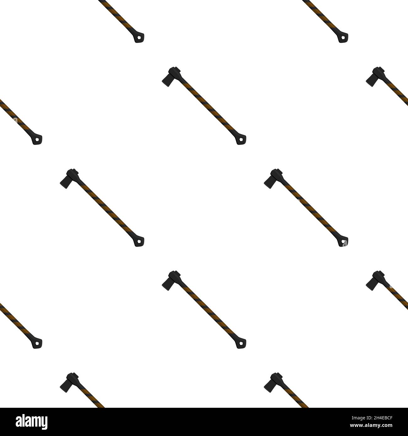 Illustration on theme pattern steel axes with wooden handle, metal ax ...